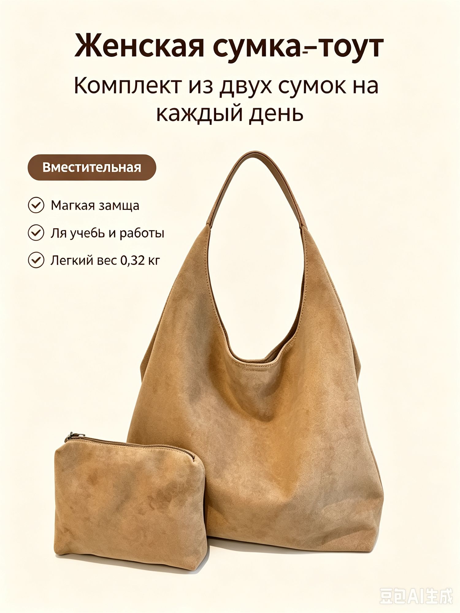 Сумка , хаки — фото 1