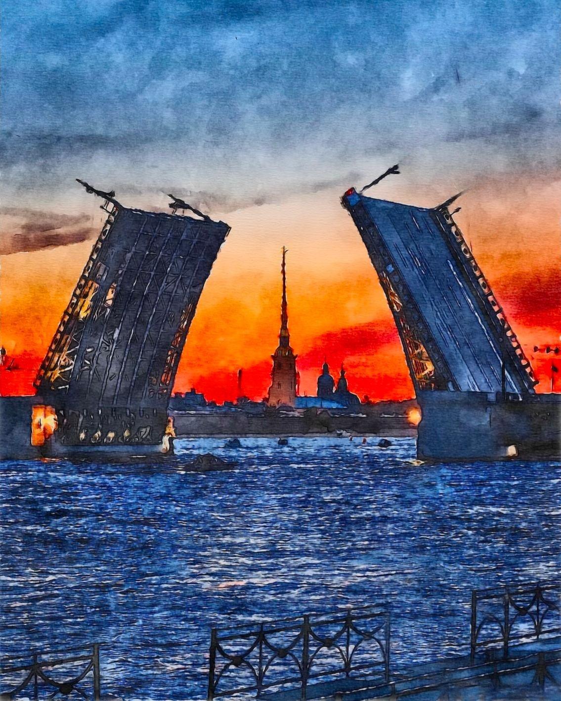 Алмазная мозаика "Дворцовый мост Петербург" 40х50,