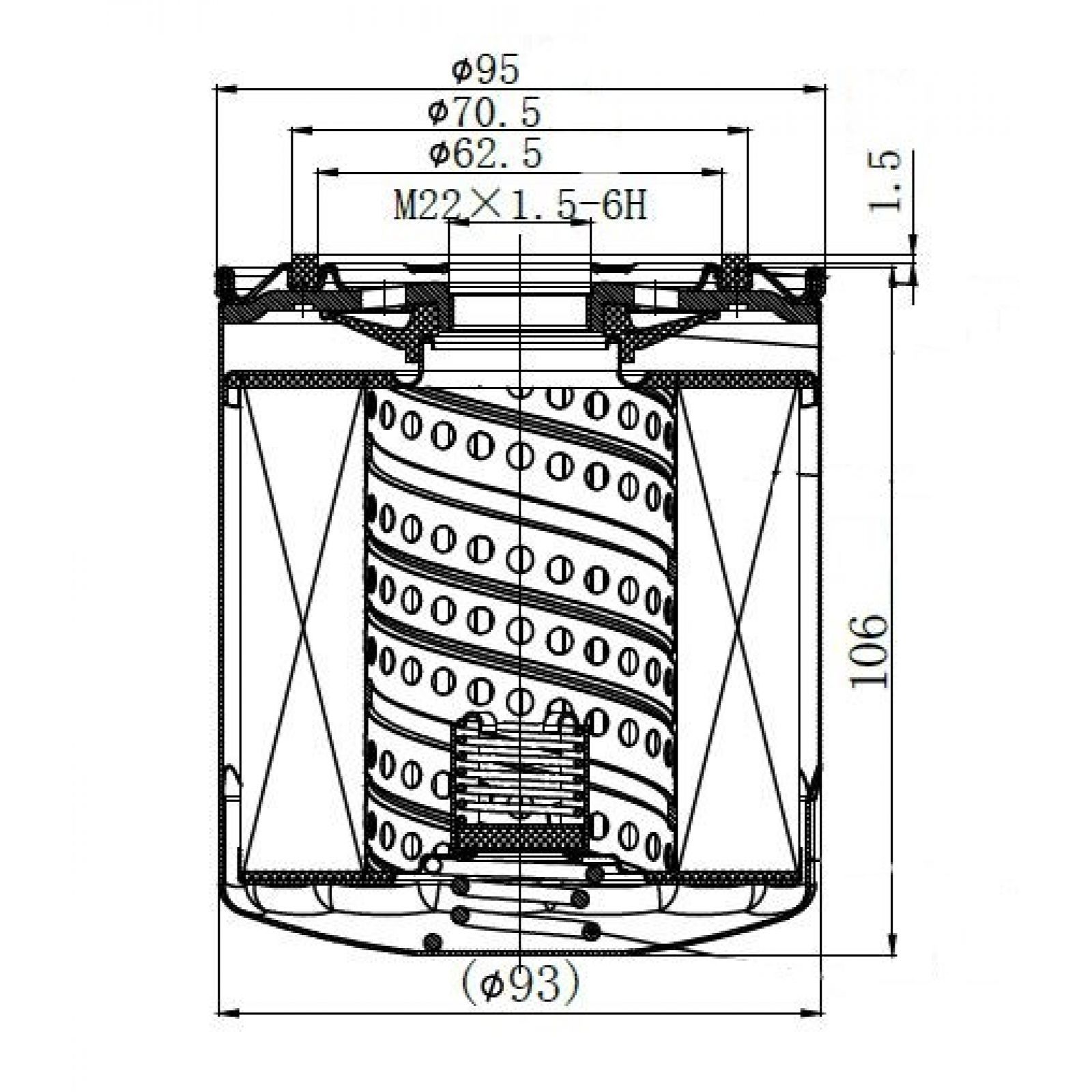 Масляный фильтр, для Грейт Волл Ховер H5 2011- 2.0D oem 1017100ED01 арт LOF3012