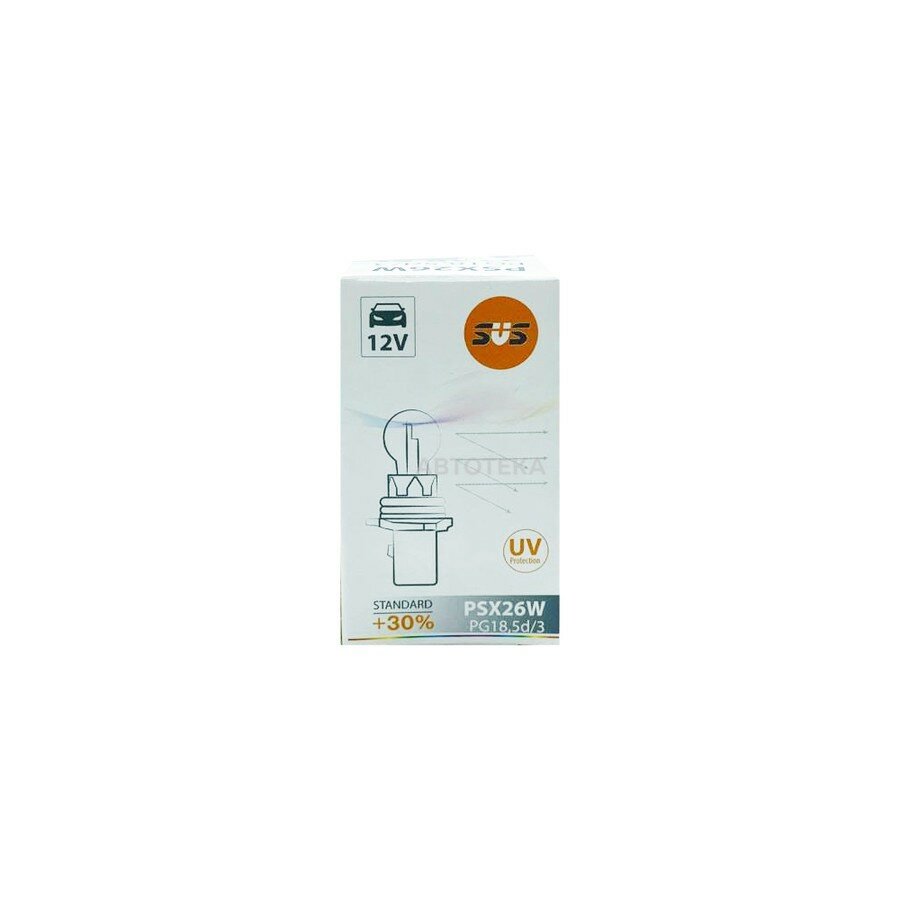 Лампа накаливания сигнальная PSX26W PG18.5d-3 3200K Standard +30% 12V 26W Картон 1 шт SVS 0200138000