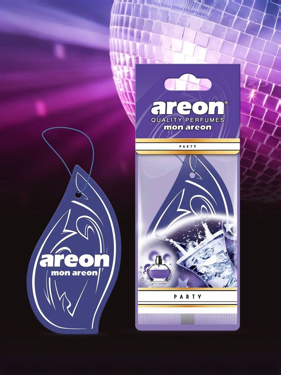 Ароматизатор автомобильный AREON MON Party/Вечеринка, подвесной, пропитанный