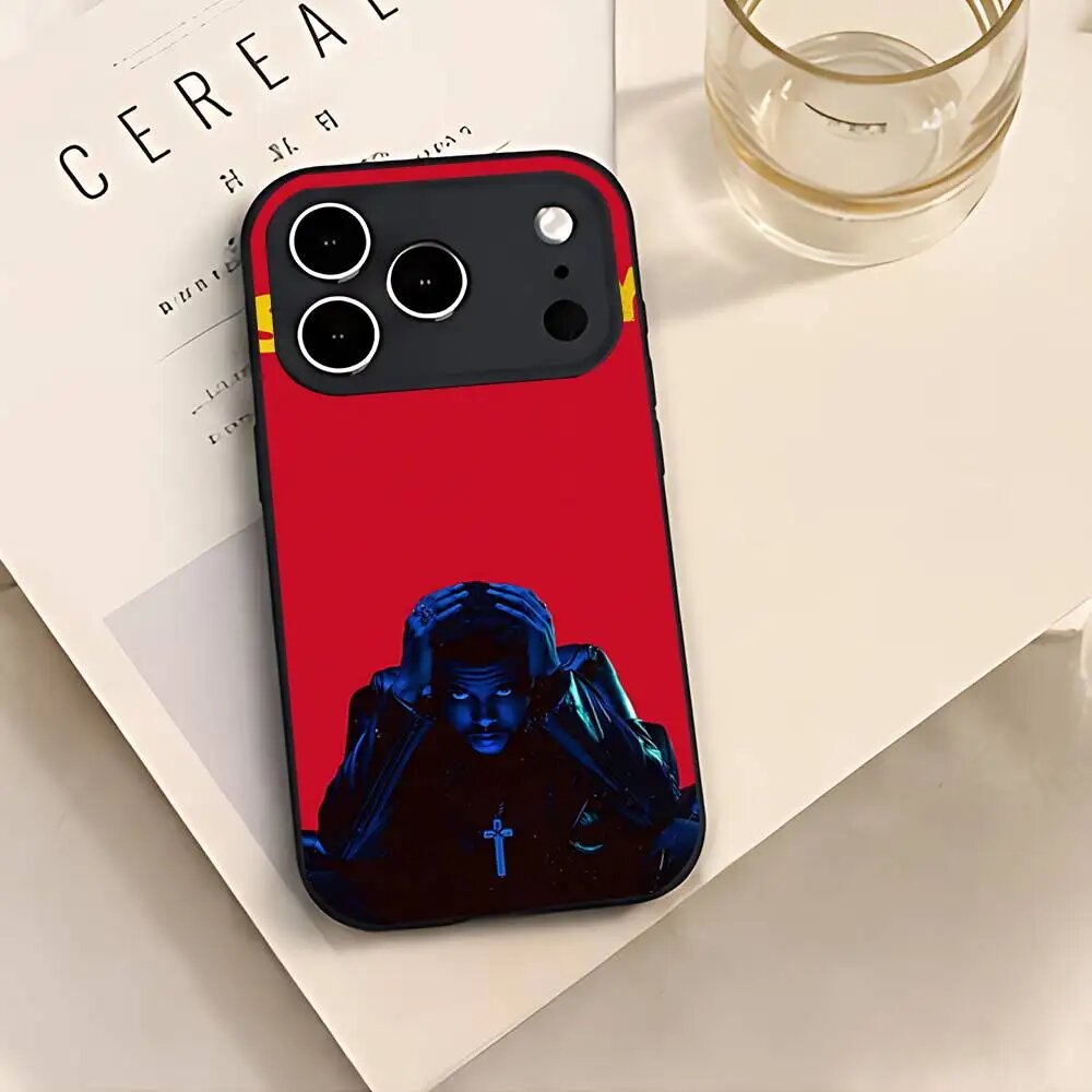 Силиконовый защитный чехол The Weeknd для iPhone 17, 16, 15, 14, 13, 12, Черный, z4, iPhone15promax