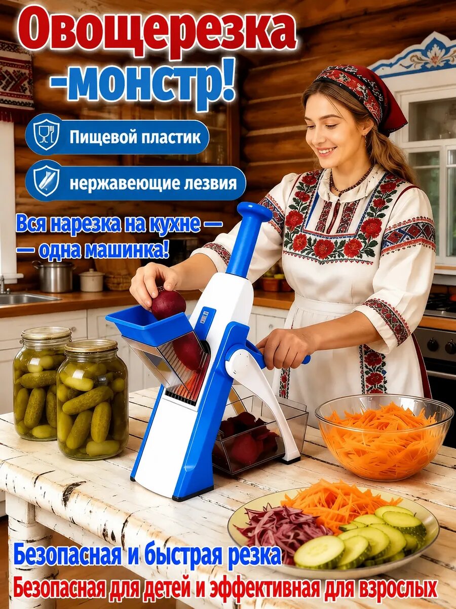 Овощерезка ручная, терка шинковка, мультислайсер