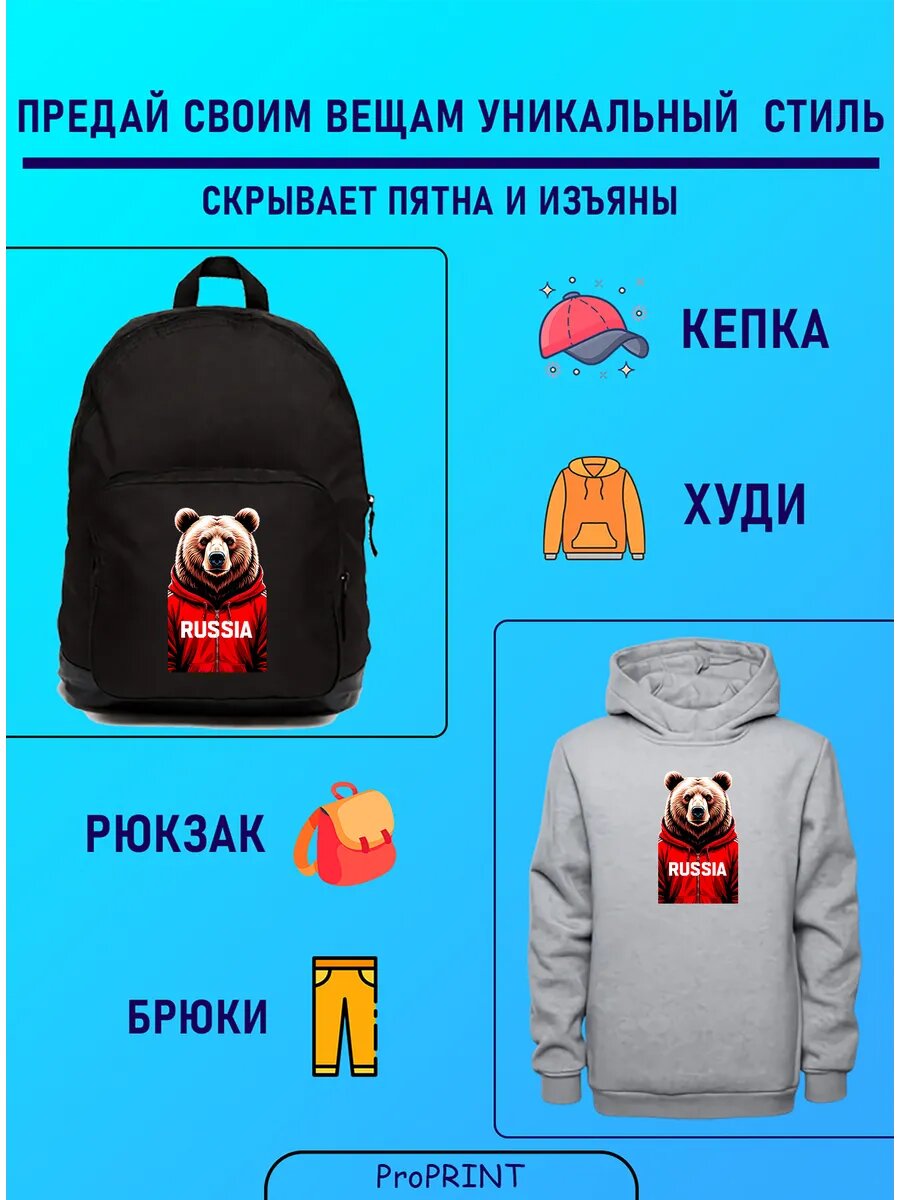 Термонаклейка на одежду русский стиль машка Россия — фото 1