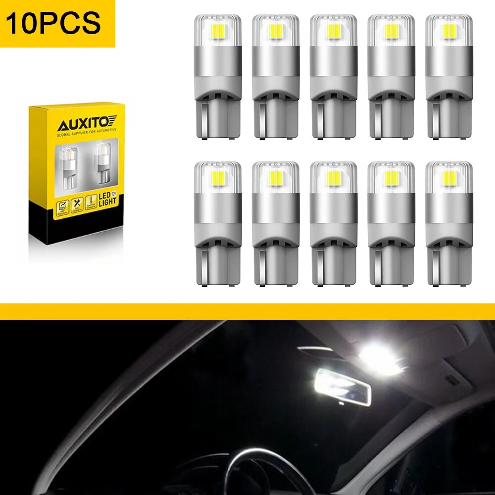 10 шт. Автосветодиоды AUXITO Canbus T10 W5W Белый
