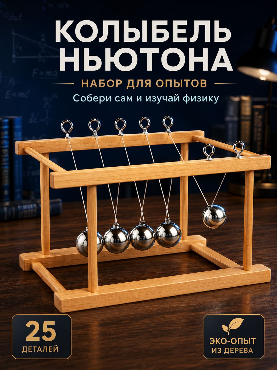 "Маятник Ньютона", опыты и эксперименты для детей, опыты для мальчиков и девочек