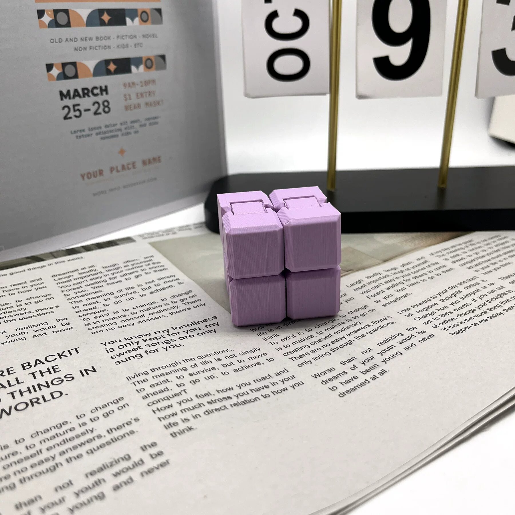 Светло-фиолетовый цветовой переход 3D-печатная головоломка для снятия стресса и использования на рабочем столе