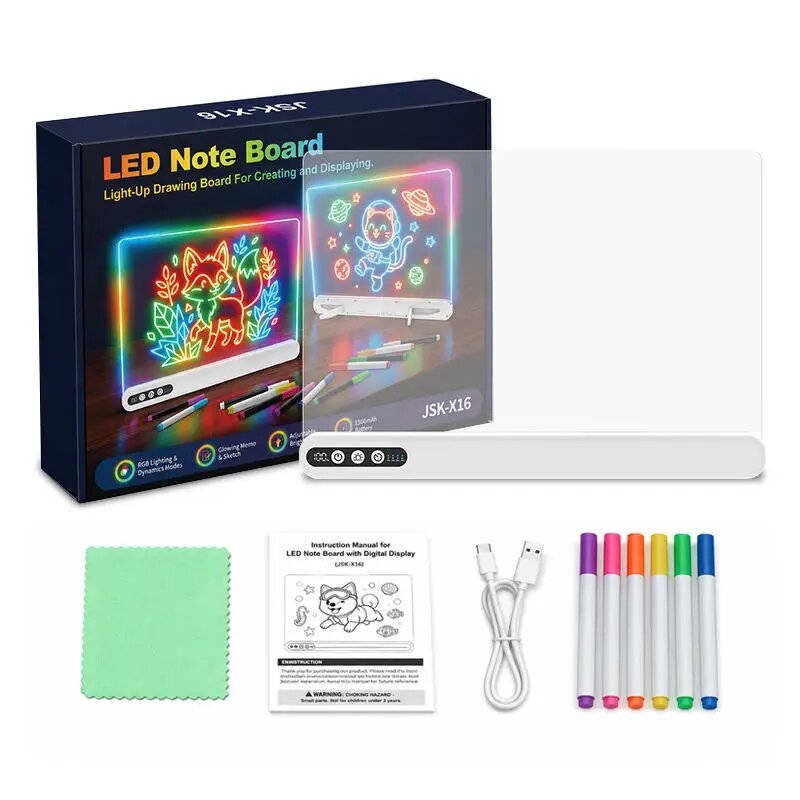 Светодиодная доска для рисования RGB, перезаряжаемая, для детей