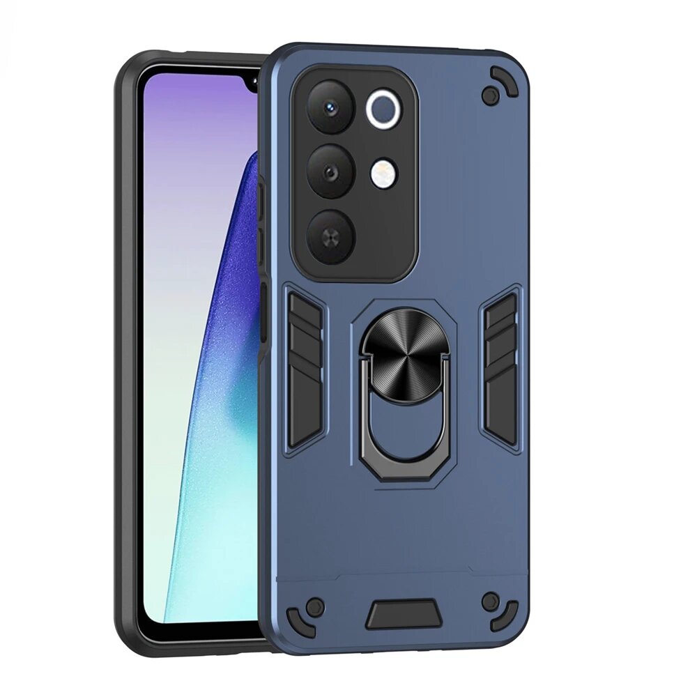 KEYSION противоударный бронированный чехол для Realme C85 C85 5G, мягкий силикон + ПК, металлическое кольцо-подставка, задняя крышка для телефона OPPO Realme C85