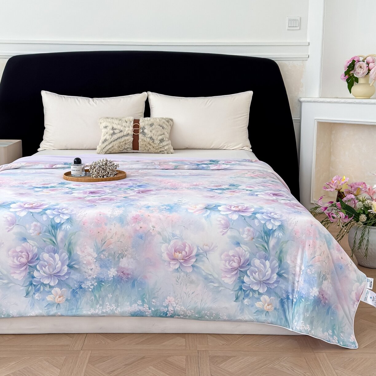Легкое стеганое одеяло с цветочным рисунком 150x200cm/200x230cm