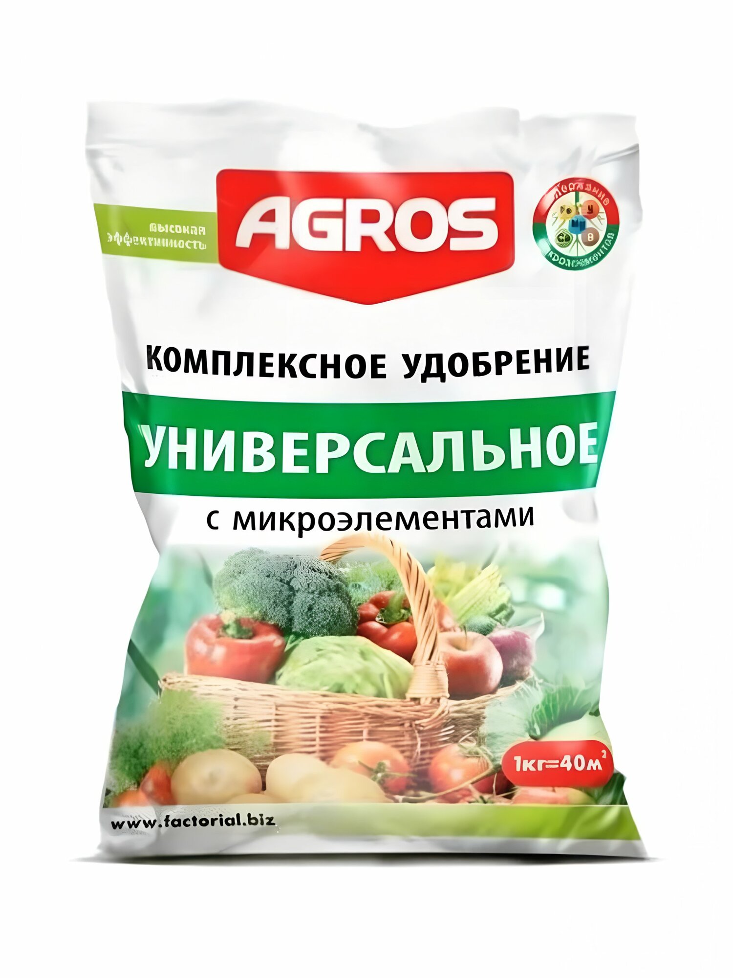 Удобрение универсальное Agros комплексное с микроэлементами в гранулах 1 кг для роста растений и сада