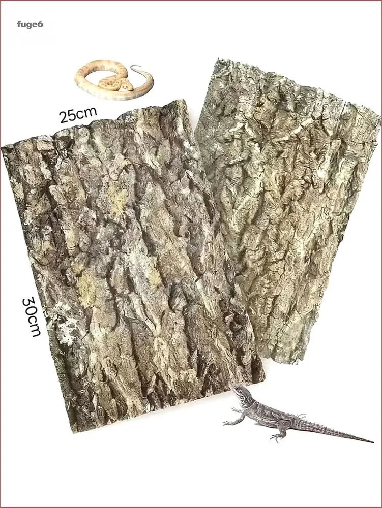 2 куска натуральной коры пробковой плитки декоративный фон 25х30 см, змеи, ящерицы, пауки-хамелеоны