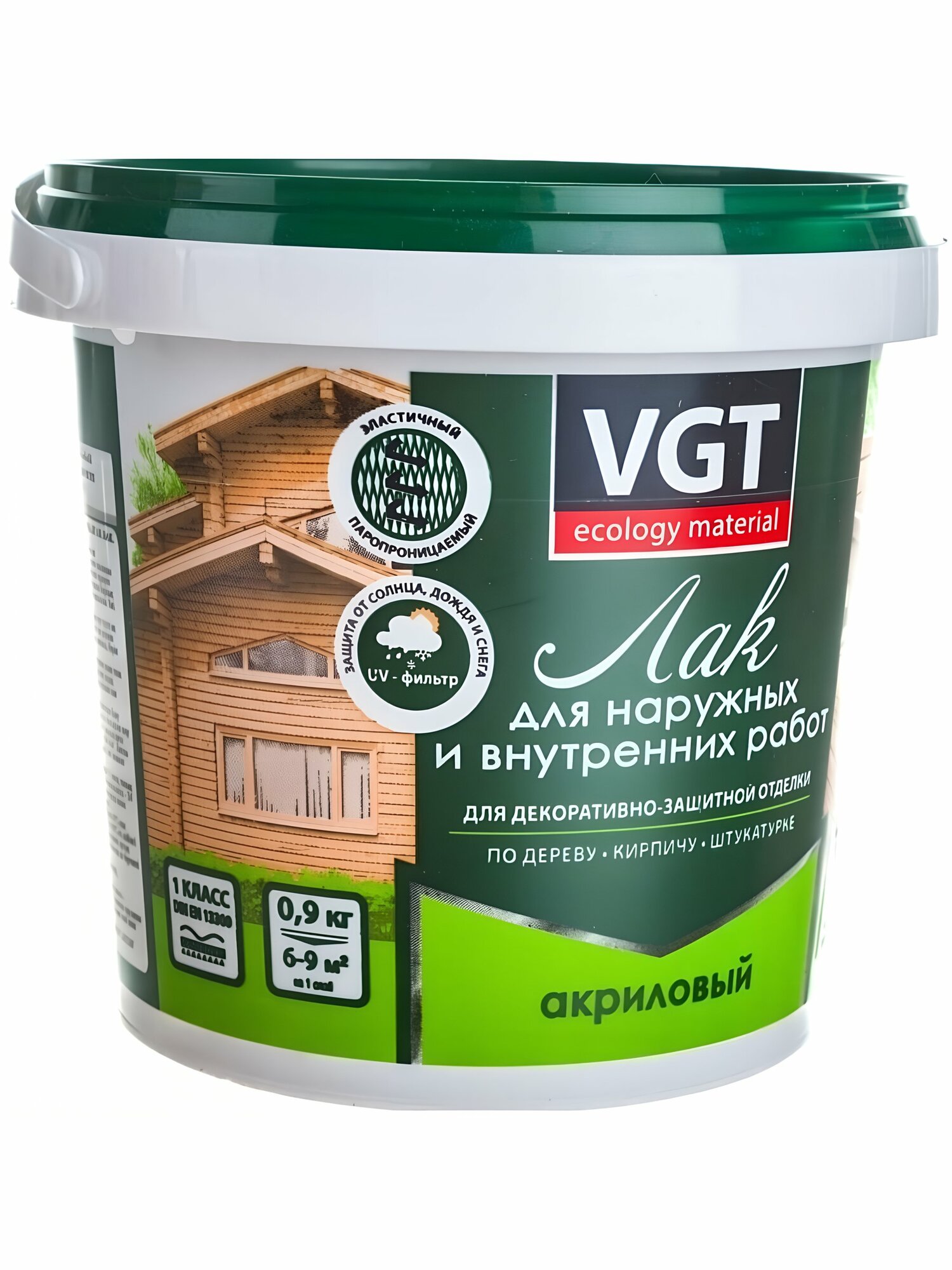 Лак акриловый VGT матовый бесцветный 0.9 кг для внутренних и наружных работ. Универсальное защитное покрытие для ремонта