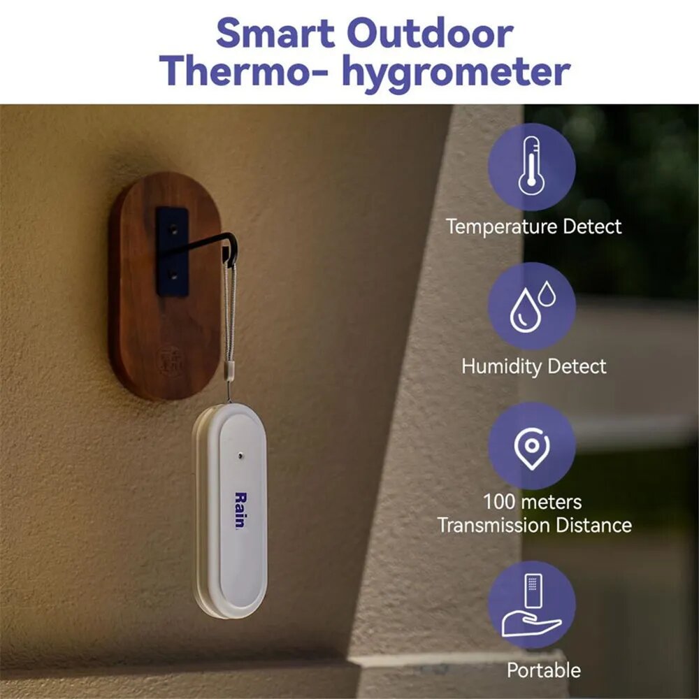 Умный Wi-Fi датчик температуры и влажности, мини-датчик температуры и влажности для улицы, дистанционное управление, термометр и гигрометр,