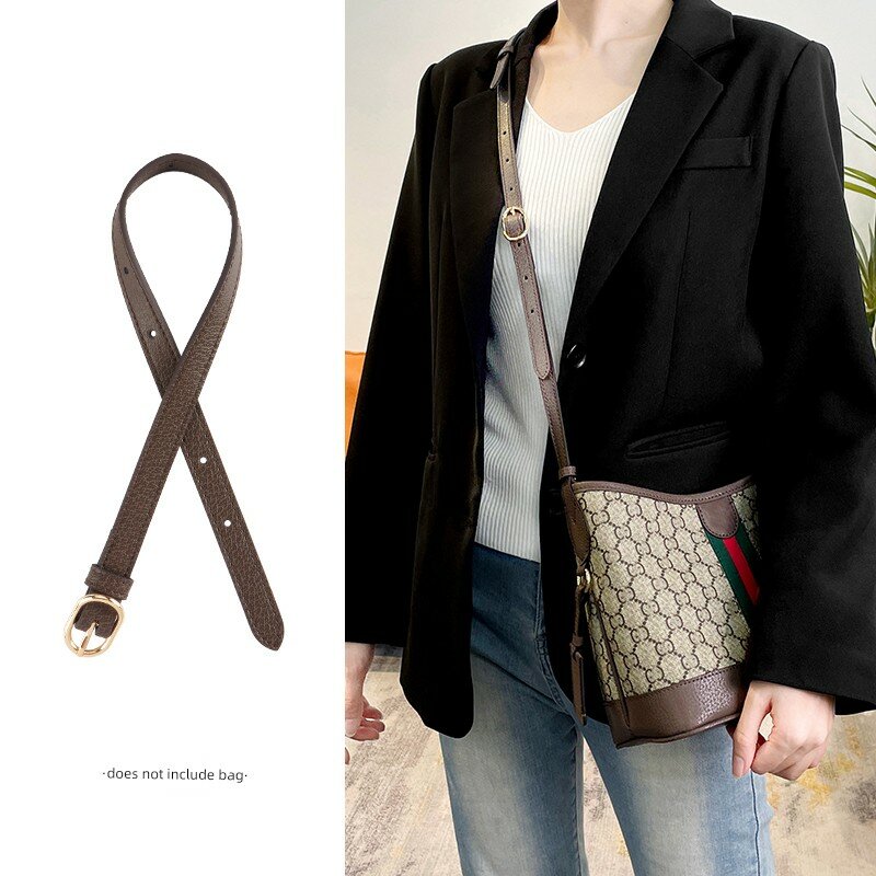 Оригинальный ремень удлинитель 50см для сумок Gucci Hobo коричнево-серый регулируемый ремень для женщин