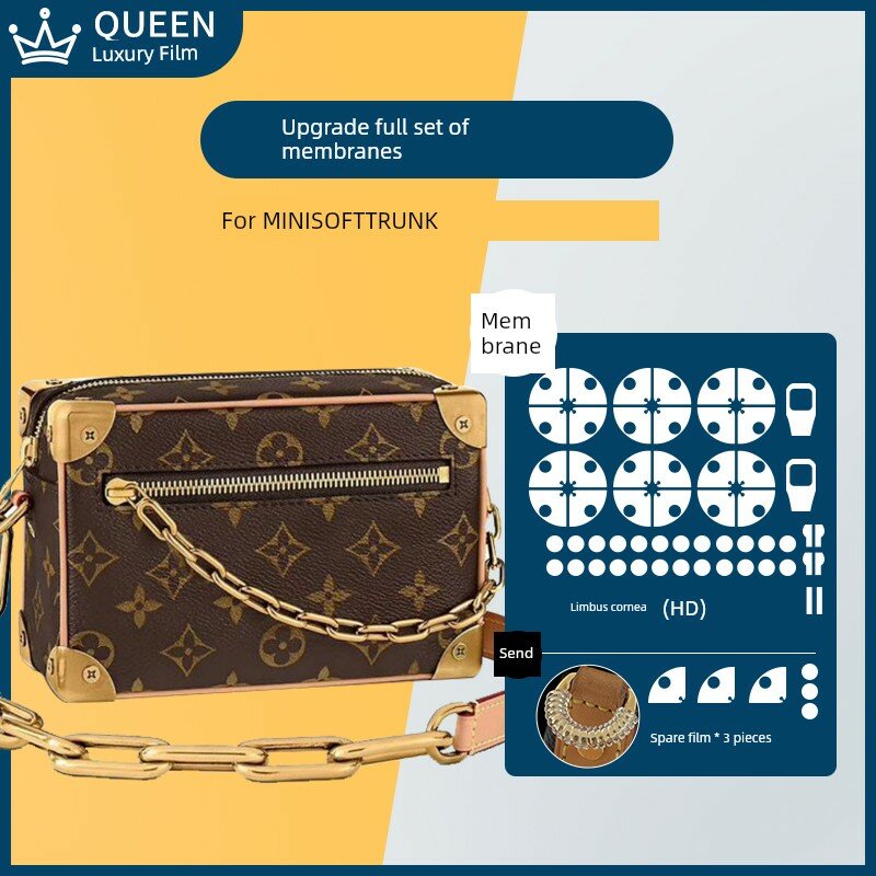 Прозрачная мини-защитная пленка для LV Mini Soft Trunk, 1 комплект с толстым кольцом (1 пара), антицарапающая защита