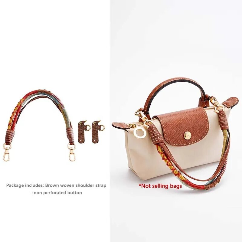 Тканый плечевой ремень для Longchamp, 36cm Gold a set