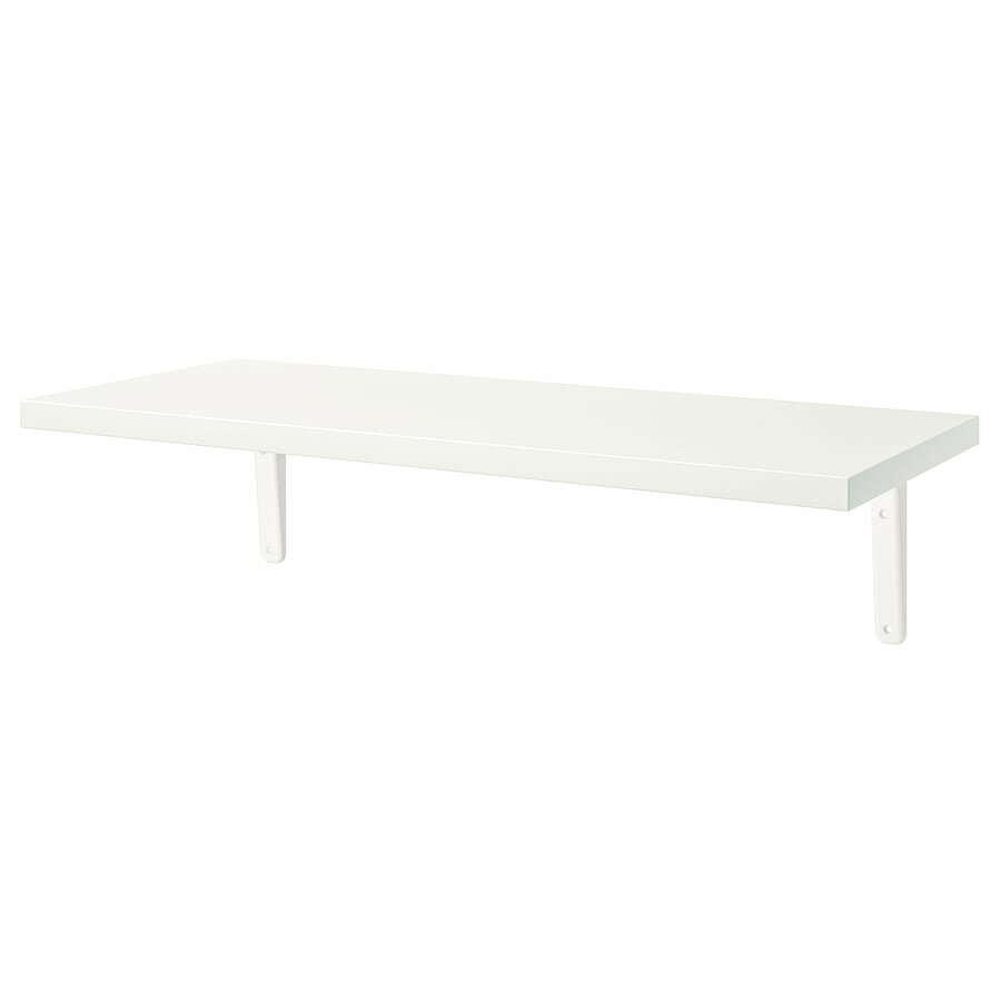 Настенная полка с кронштейном IKEA BERGSHULT / TOMTHULT цвет белый 80x30 см 194.183.24