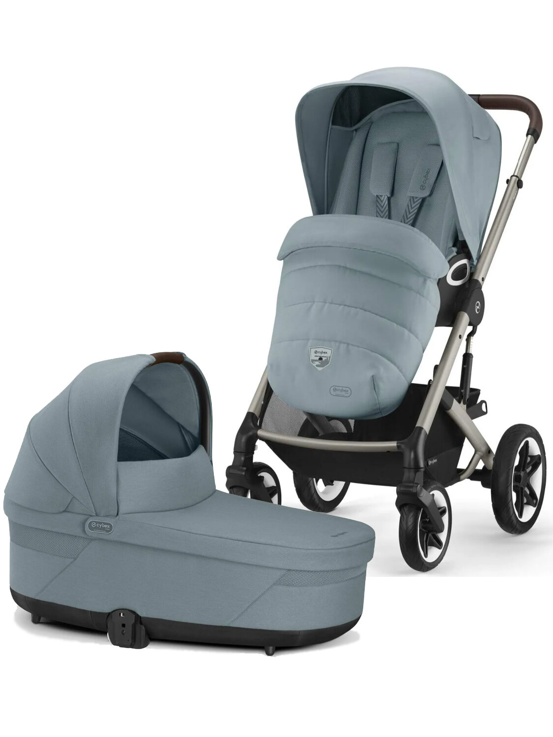 Коляска 2 в 1 Cybex Talos S Lux TPE Stormy Blue с дождевиками