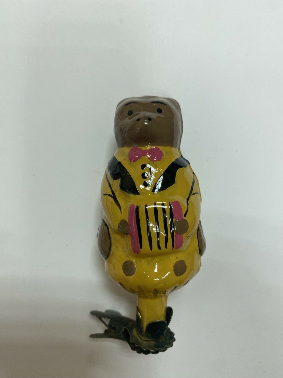 Елочная игрушка Медведь с гармошкой