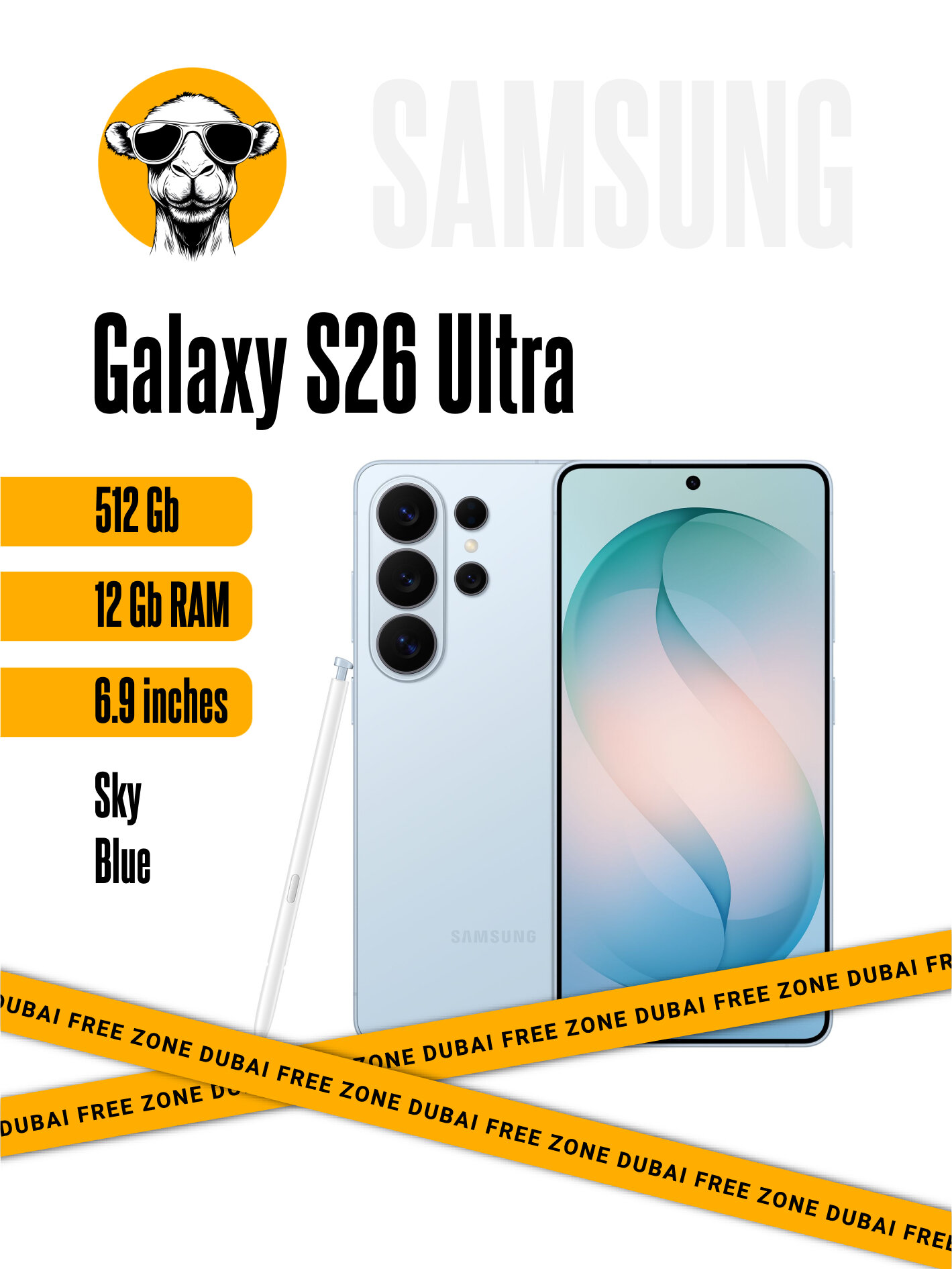 Смартфон Samsung Galaxy S26 Ultra 12/512Gb Sky Blue.