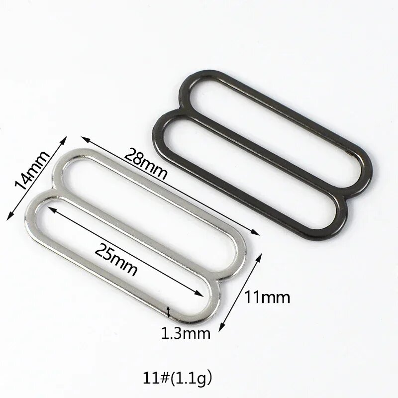 Металлические пряжки Meetee 10-50 мм Silver-50Pcs, 11-25mm