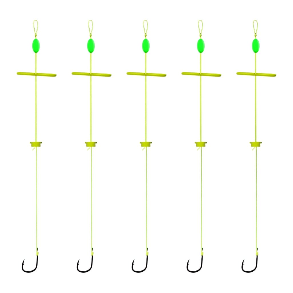 Набор из 5 квадратных приманок для ловли серебряного и толстолобика, одинарный крючок, морское удилище, поплавочная ловля, специальный крючок для донной ловли - размер 16 - Ise-ni