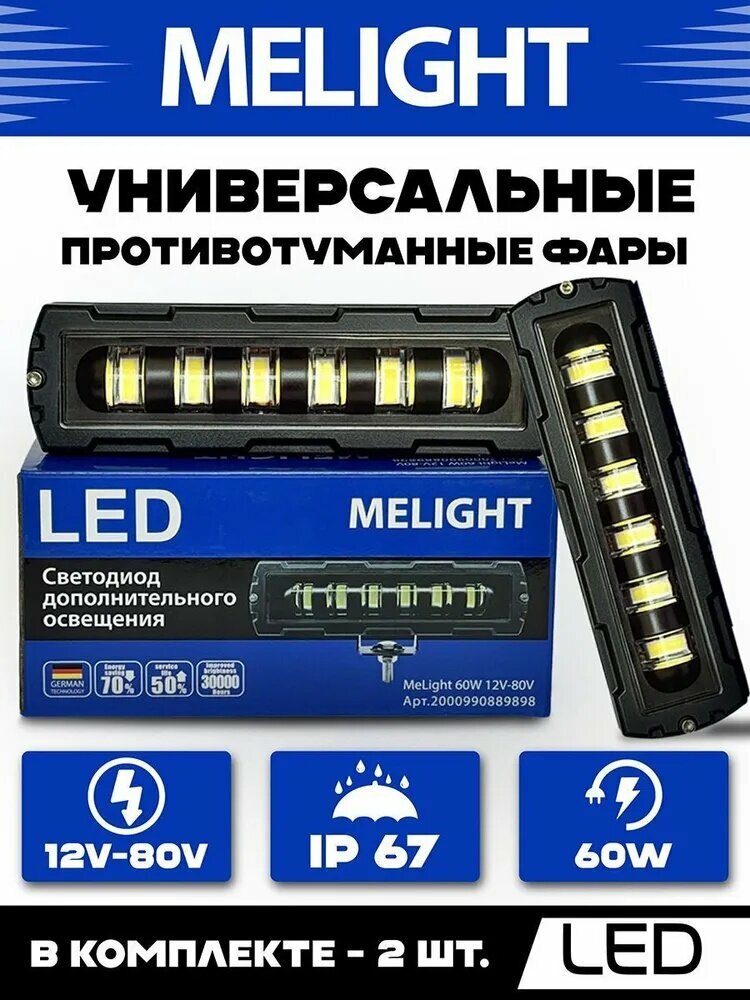 Фары автомобильные, 2 шт, арт. LED PTFA