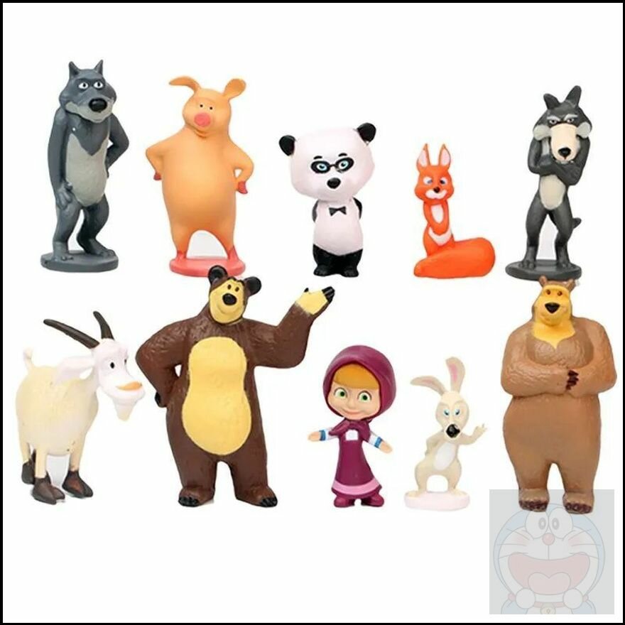 10шт Маша и Медведь аниме фигурки Детские игрушки