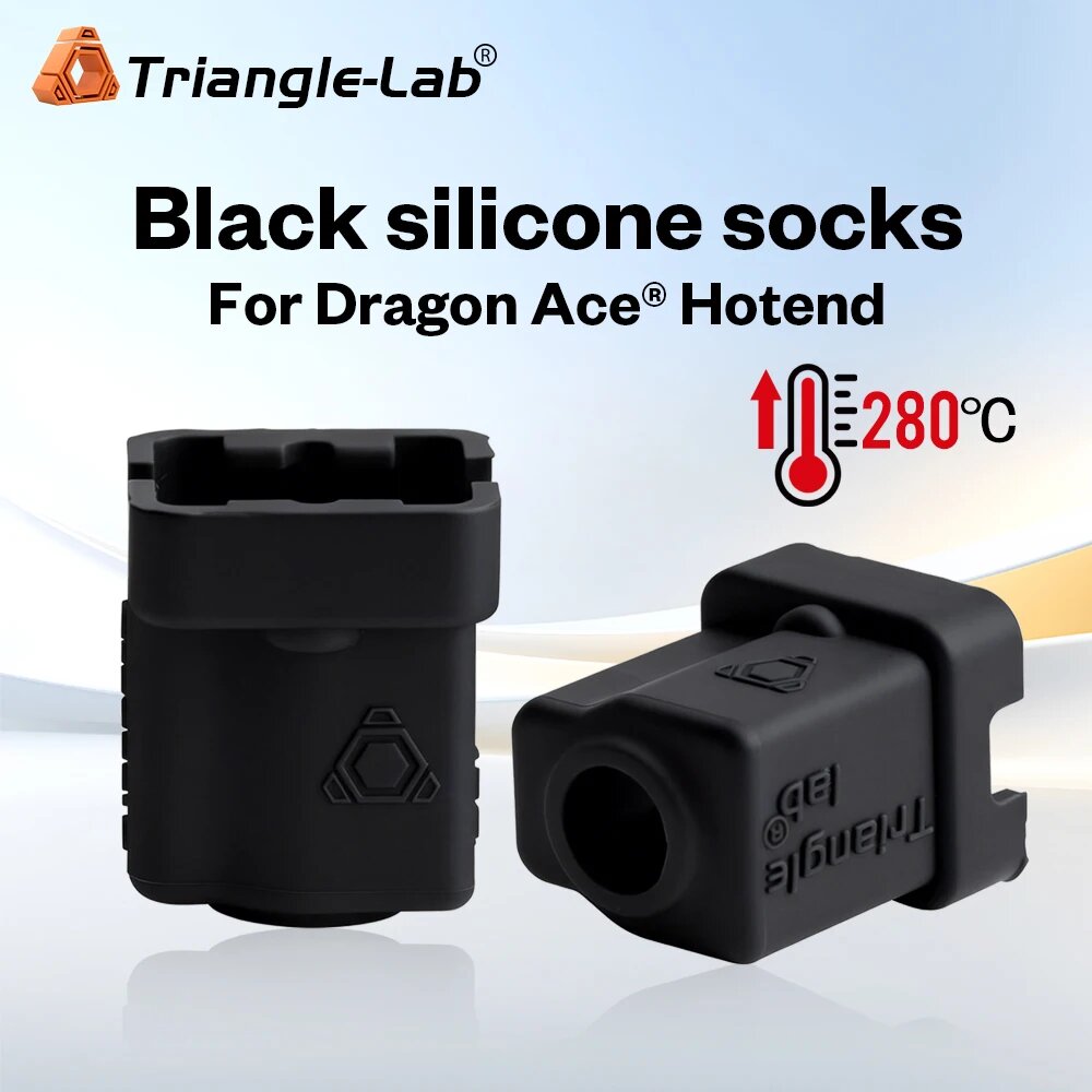 Черные силиконовые носки TriangleLab Dragon Ace® для хотэнда, 1 шт.