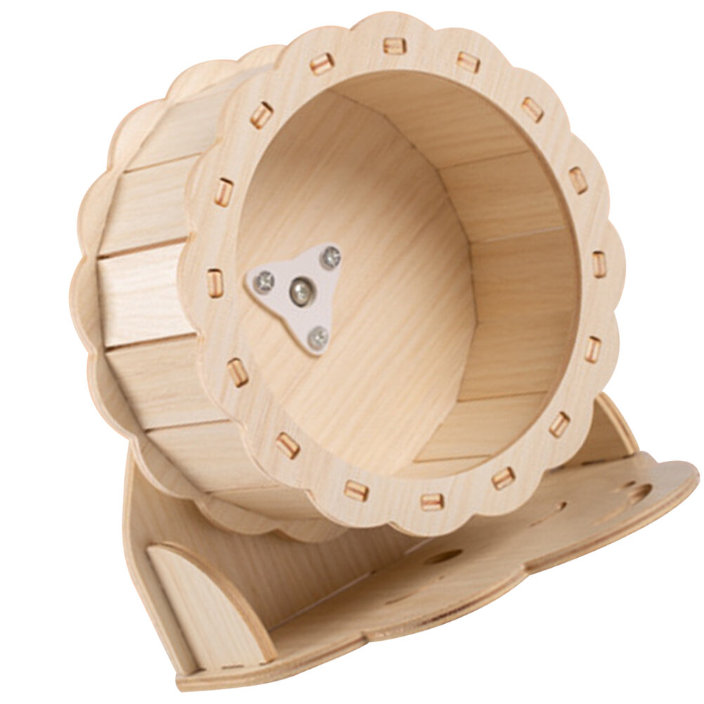 Беговое колесо из дерева цвета хаки для хомяков и ежей, игрушка для домашних животных