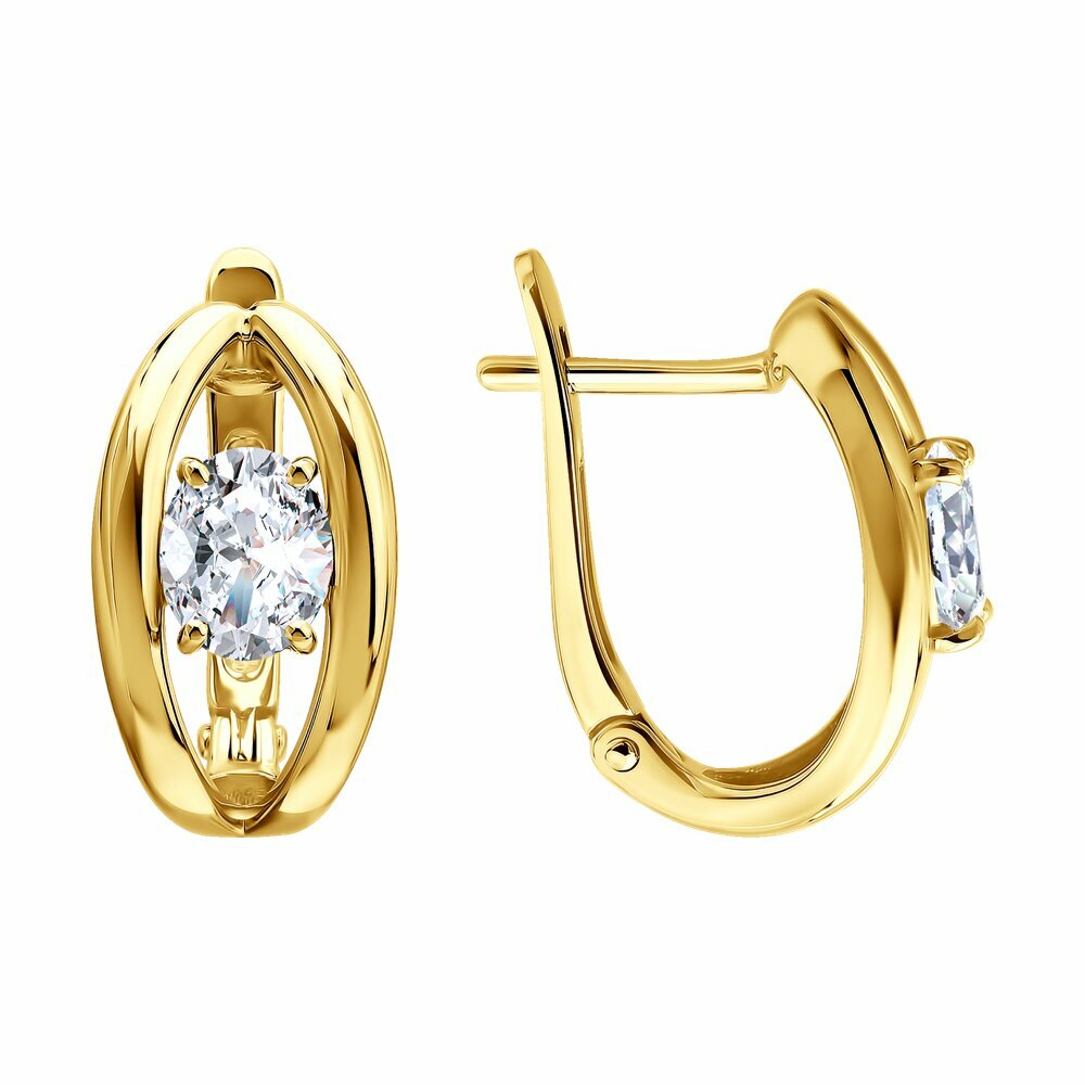 Серьги, желтое золото, 585 проба