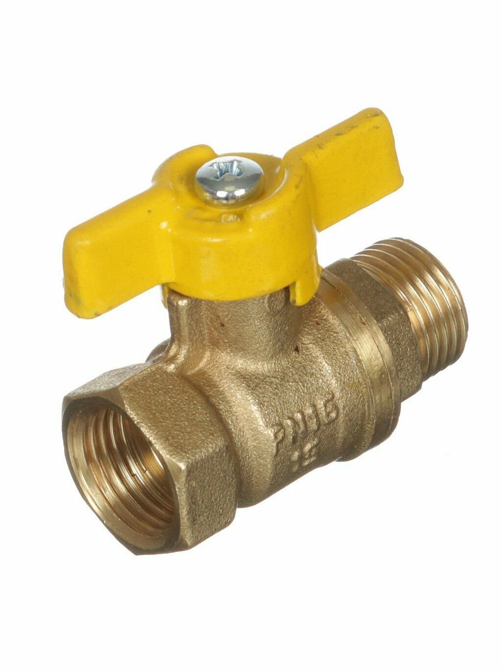 Кран для газа БАЗ 1/2 дюйма г-ш с ручкой-бабочкой — надежная запорная арматура для газовых систем российского производства.