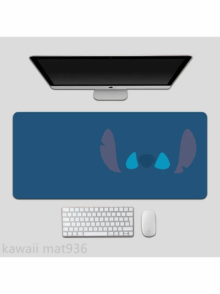 Stitch Симпатичный коврик для клавиатуры и мыши с вышивкой, коврик для ноутбука, аккуратная окантовка, размер 40x90xxl