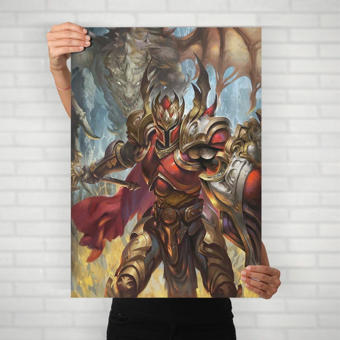 Плакат на стену для интерьера Dota 2 (Dragon Knight 3) - Постер по игре формата A2 (42х60 см)