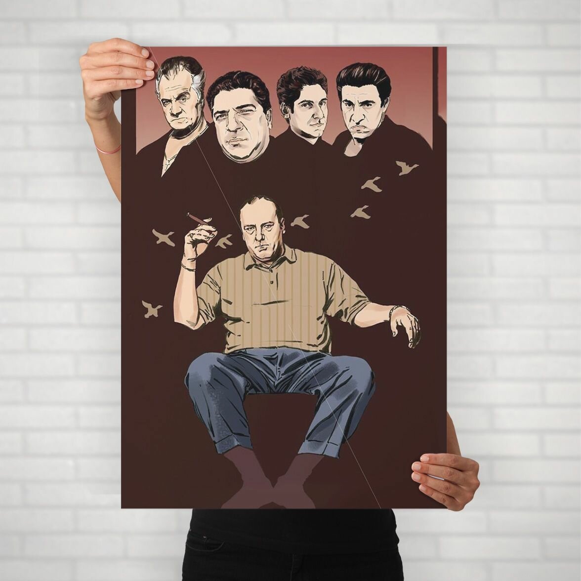 Плакат на стену для интерьера Клан Сопрано (Общее 8) - Постер по сериалу формата A1 (60х84 см)