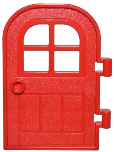 Деталь Lego 5257 Door 1 x 4 x 6 Curved Top with Window with 4 Panes and Stud Handle, Reinforced Edge