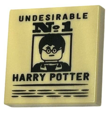 Деталь Lego 3068pb2006 Tile 2 x 2 with Poster 'UNDESIRABLE No.1' and 'HARRY POTTER' Pattern