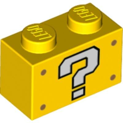 Деталь Lego 3004pb246 Brick 1 x 2 with White Question Mark Pattern