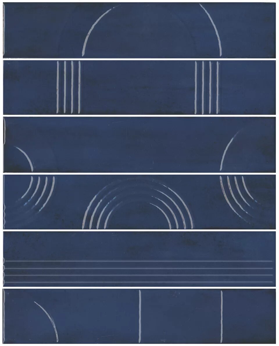 Kerama Marazzi KMP3STA007RN6X Панно Мажорель синий темный глянцевый (из 6 частей 6х28,5-цена за комплект -6 плиток)