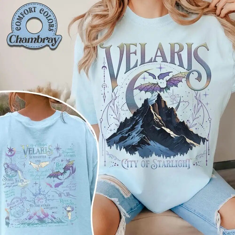Velaris City of Starlight, голубая футболка, S