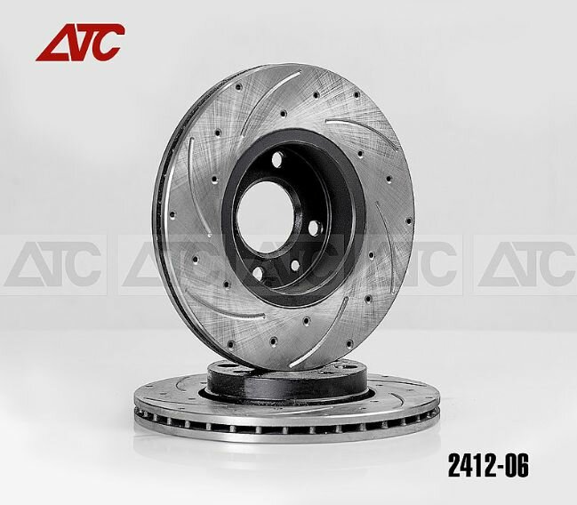 Диск тормозной ВАЗ Largus (с АБС), Vesta, Xray (d 260 мм) перфорация + выточка + антикор SPORT LUX уп. 2 шт (цена за 1 шт)