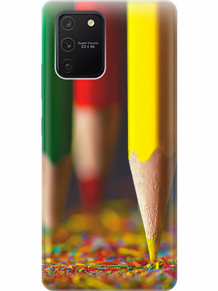 Ультратонкий силиконовый чехол-накладка для Samsung Galaxy S10 Lite с принтом "Желтый карандаш"