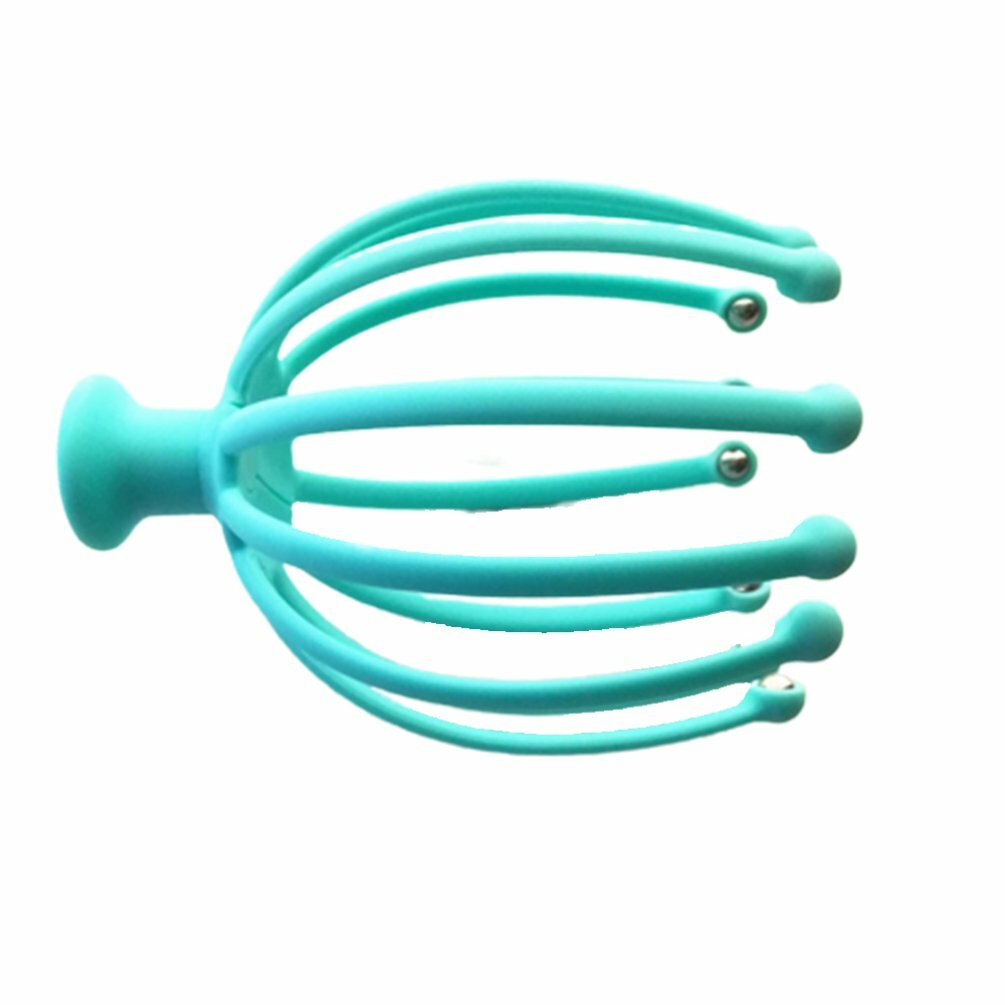 Шт. Массажер для головы из полипропилена со стальным шариком и 12 когтями Массажер для кожи головы иглоукалывание Коготь - синий