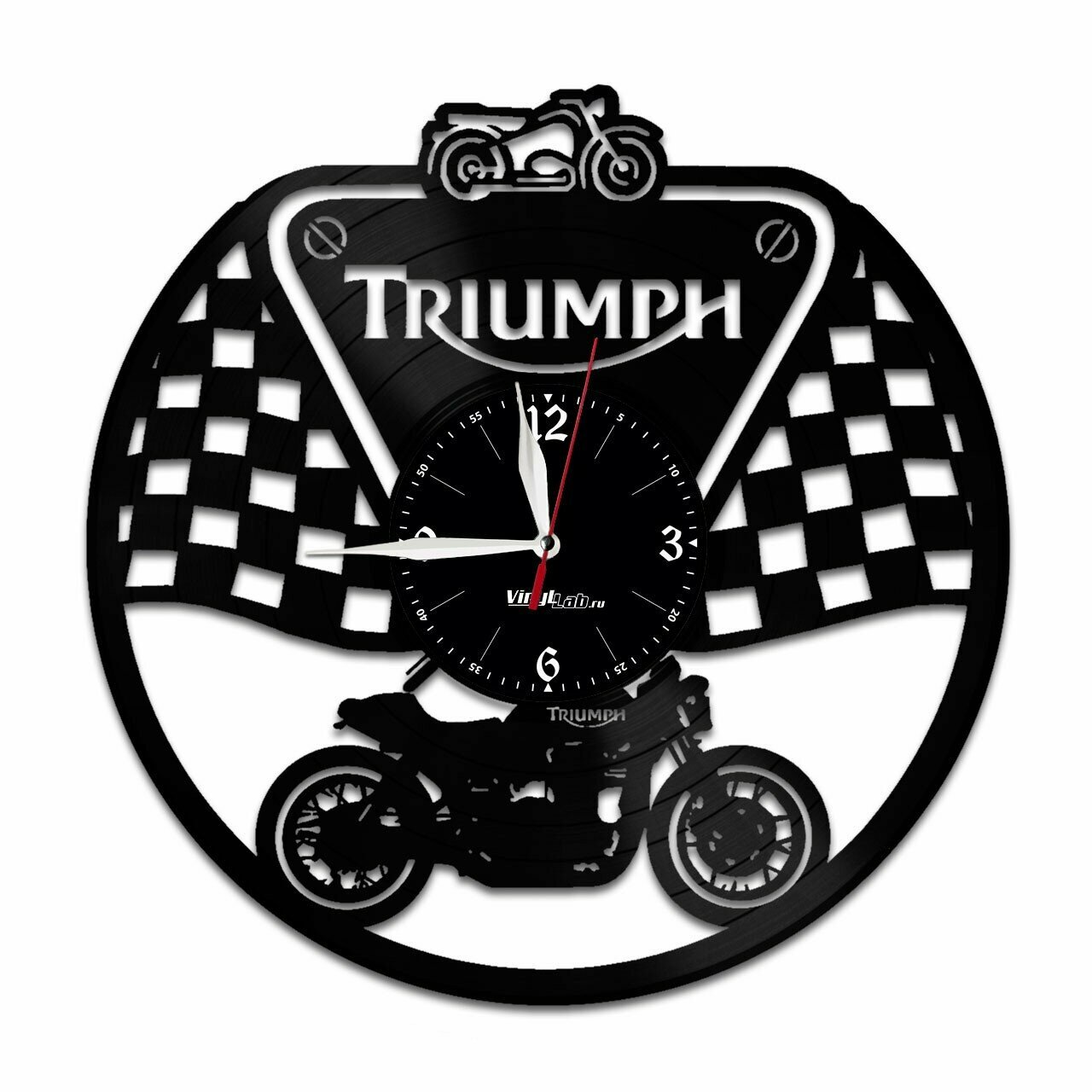 Часы из виниловой пластинки (c) VinylLab Triumph, диаметр 30 см