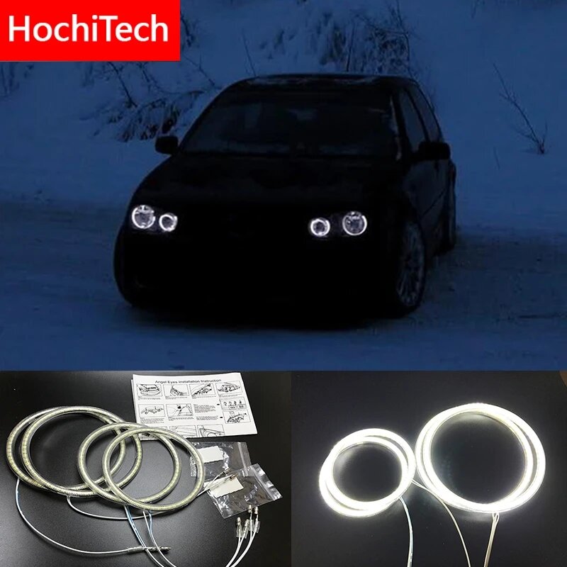 HochiTech для Volkswagen VW golf 4 1998-2004 ультра яркий SMD белый фотоэлемент с ангельскими глазами 12 В Комплект колец дневное освещение