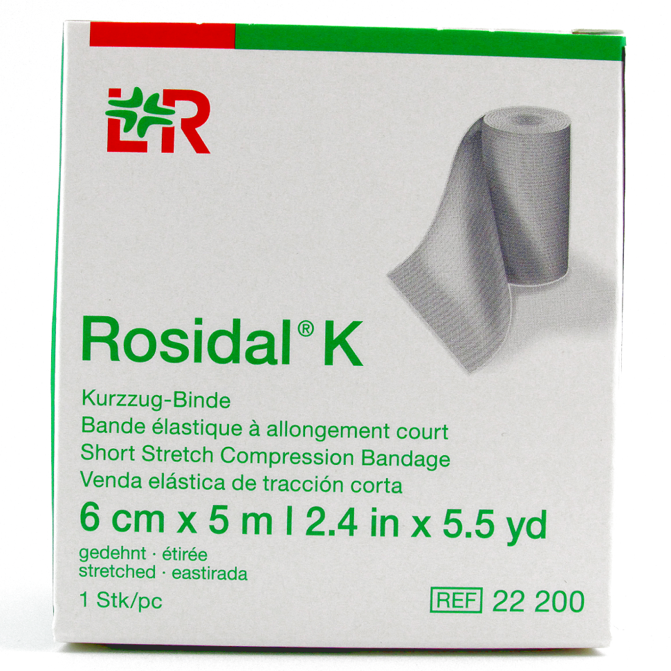 Бинт Розидал (Rosidal) компрессионный поддерживающий и фиксирующий, эластичный, малого растяжения, 6см х5м, 22200 (В картоне)