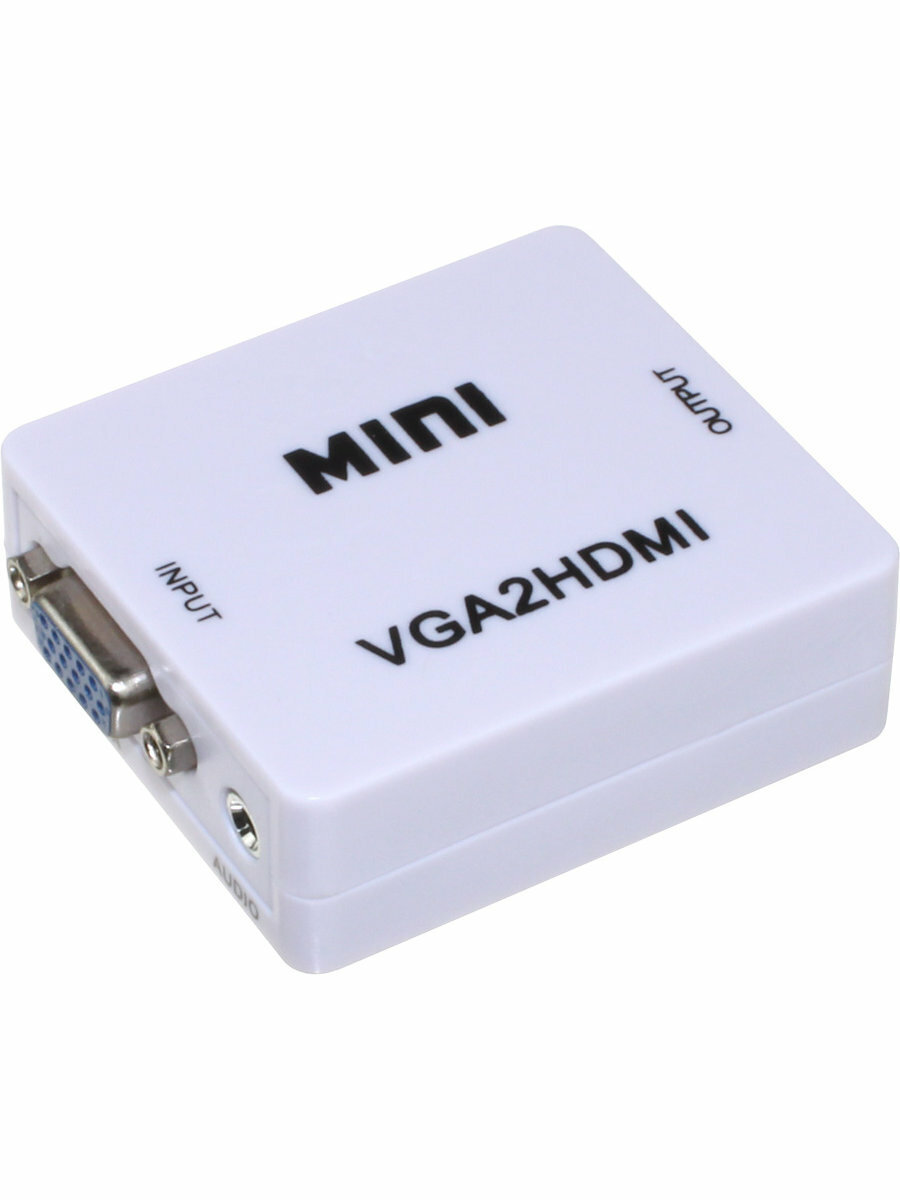 Переходник HDMI(G) - VGA(G) конвертер, белый