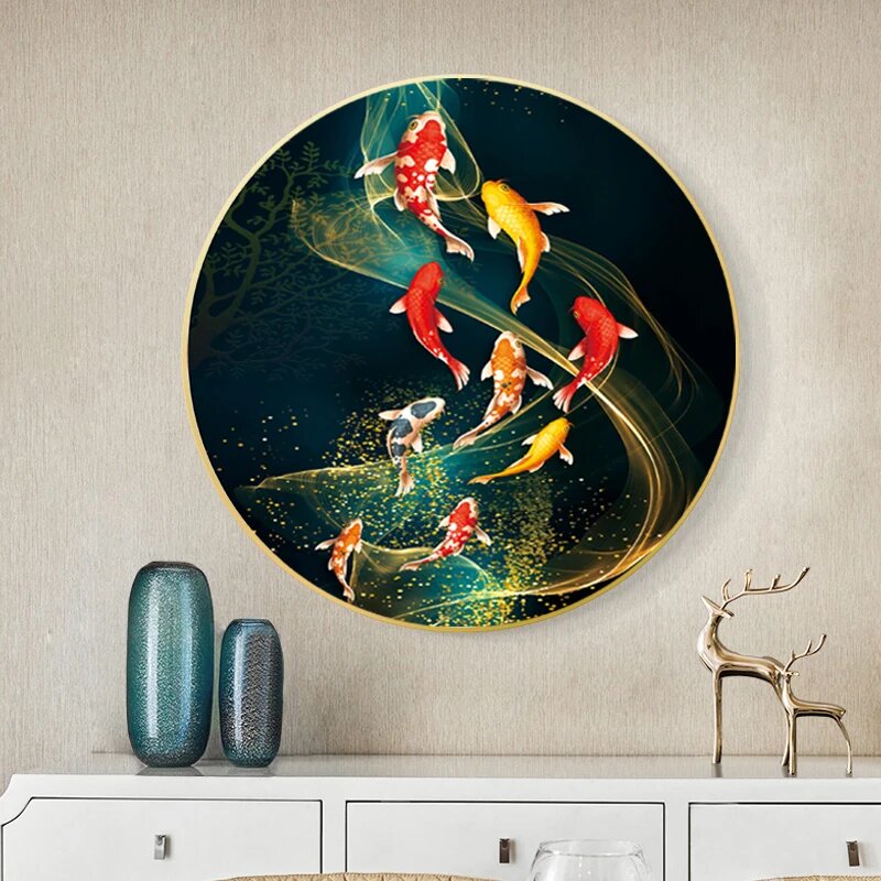 Наборы для вышивки крестом Zozack Девять рыб 11CT 11CT Silk 50x50cm