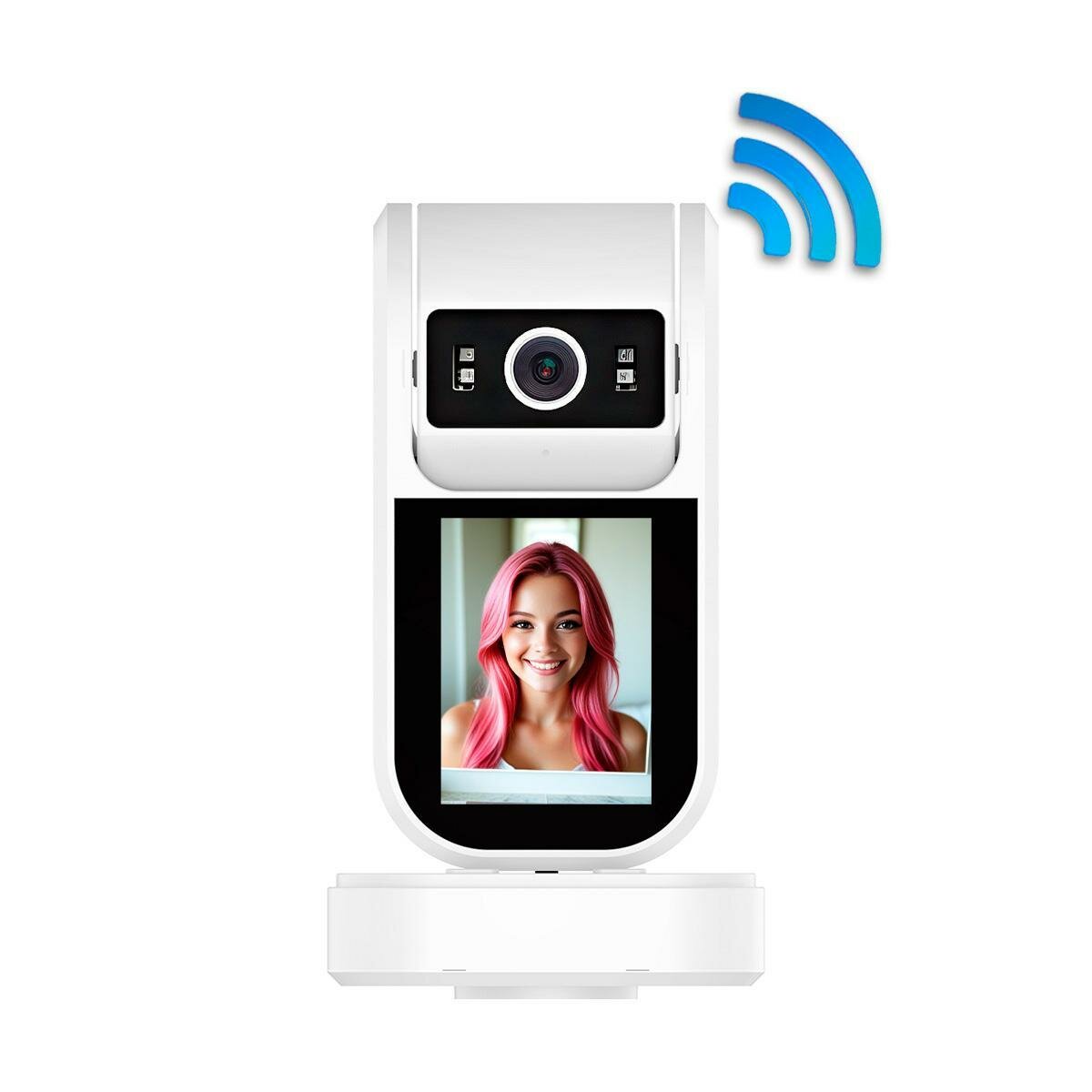Умная поворотная Wi-Fi 2Mp IP-камера наблюдения HDcom M140 (WIFI) (K6028RU) с экраном 2,8" и двухсторонней видеосвязью (видеозвонок) для связи с
